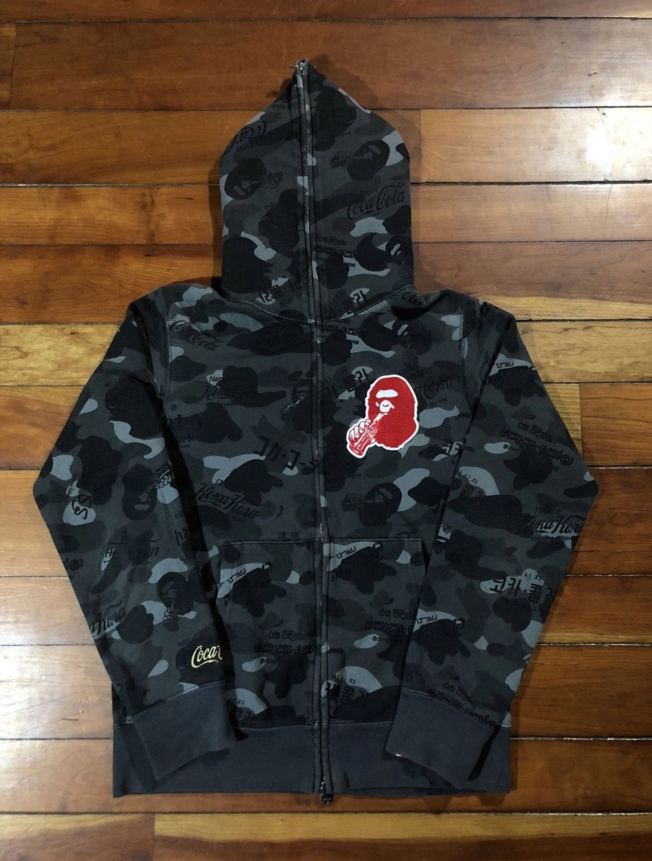 Bape M bape x Coca Cola black full zip up hoodie | Grailed