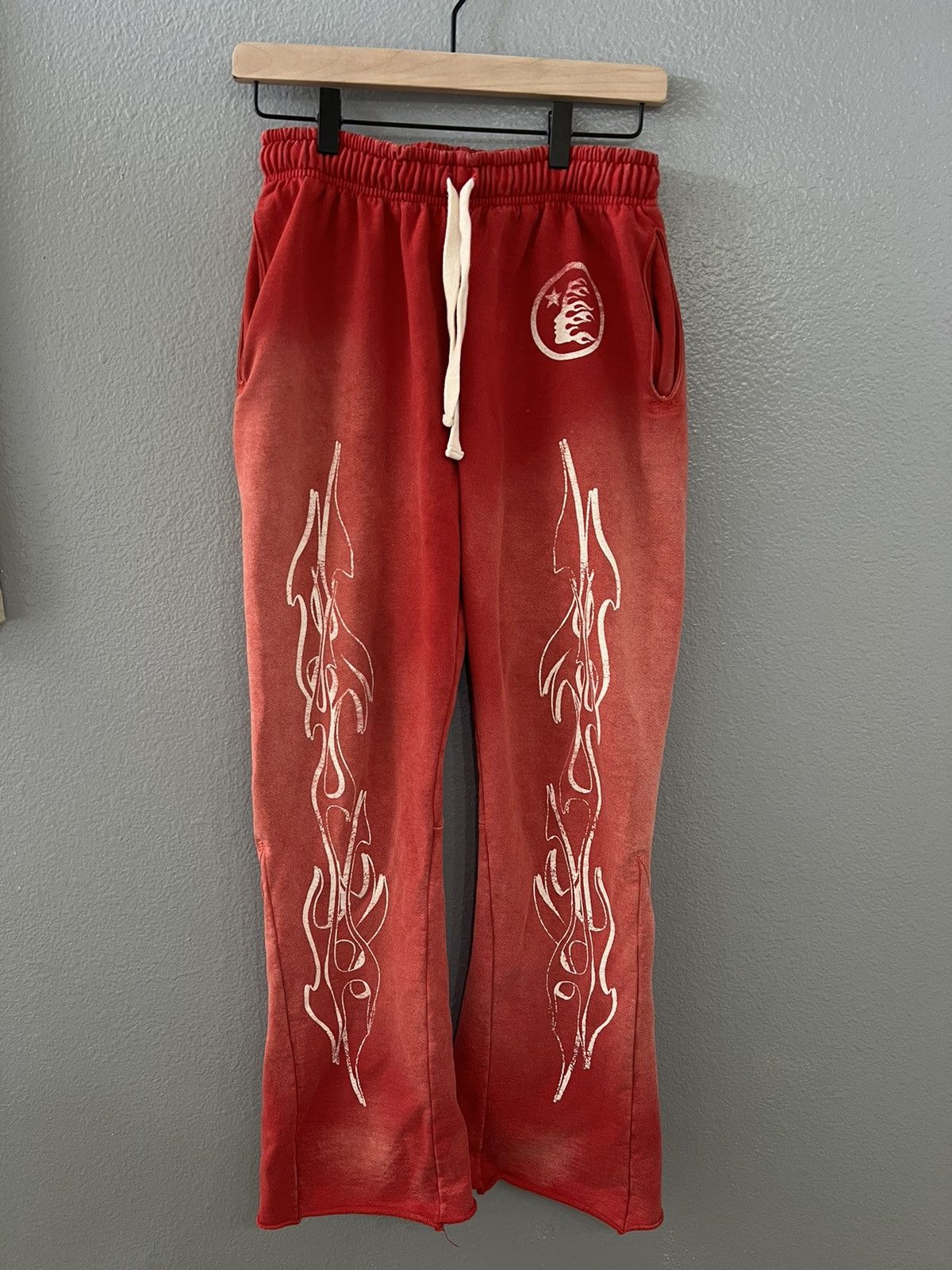 Streetwear HELLSTAR Studios Red Flared Sweats | Grailed