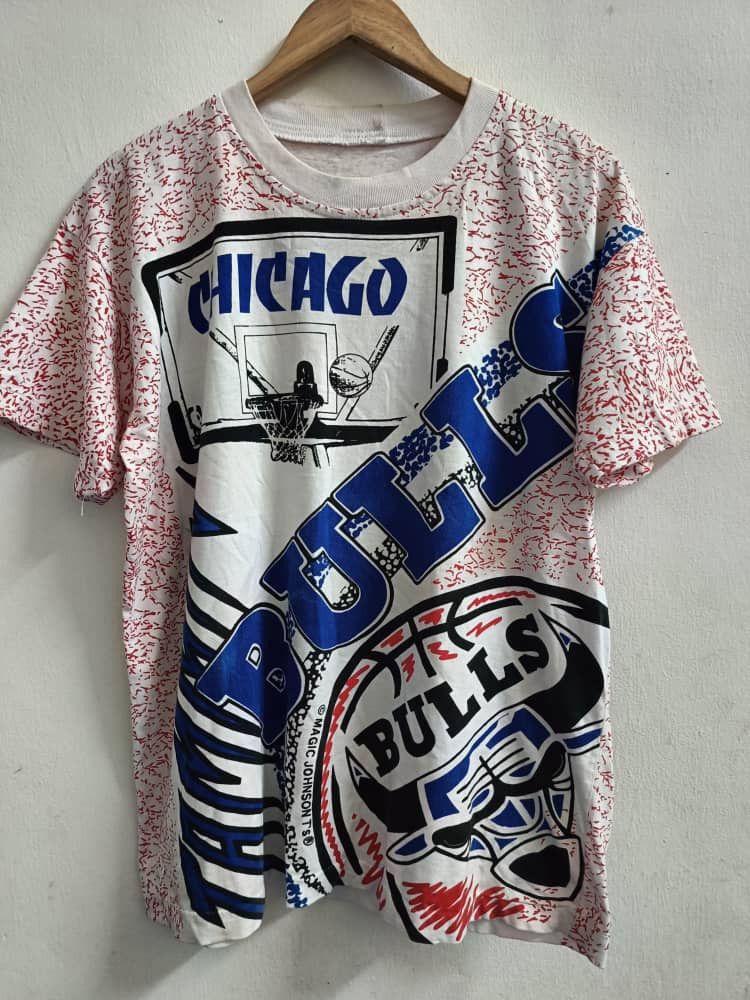 Chicago Bulls × Magic Johnson × Vintage 🔥🔥 Rare Vintage 90s NBA Chicago ...