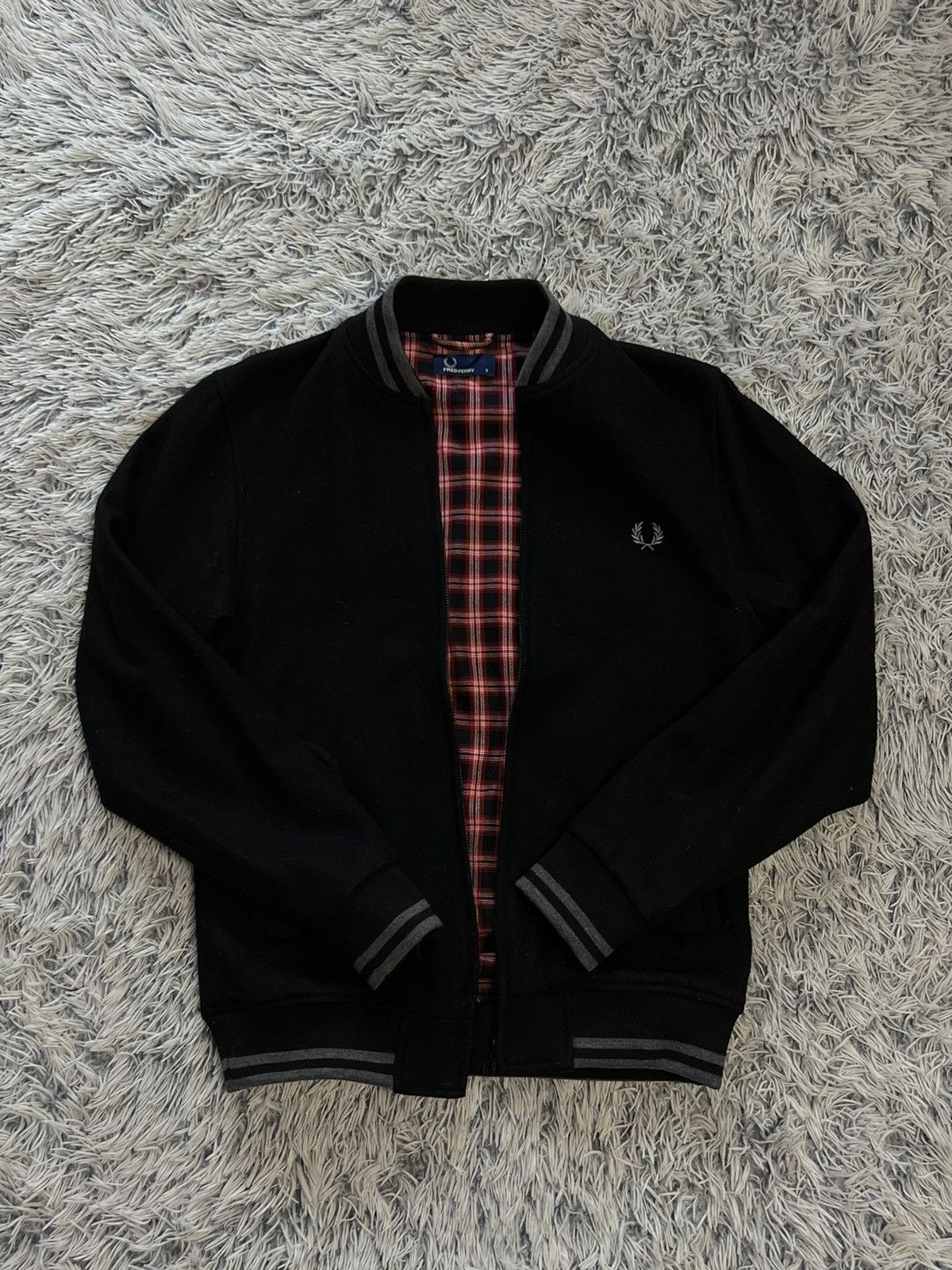 Fred Perry Fred Perry Wool bomber jacket black | Grailed