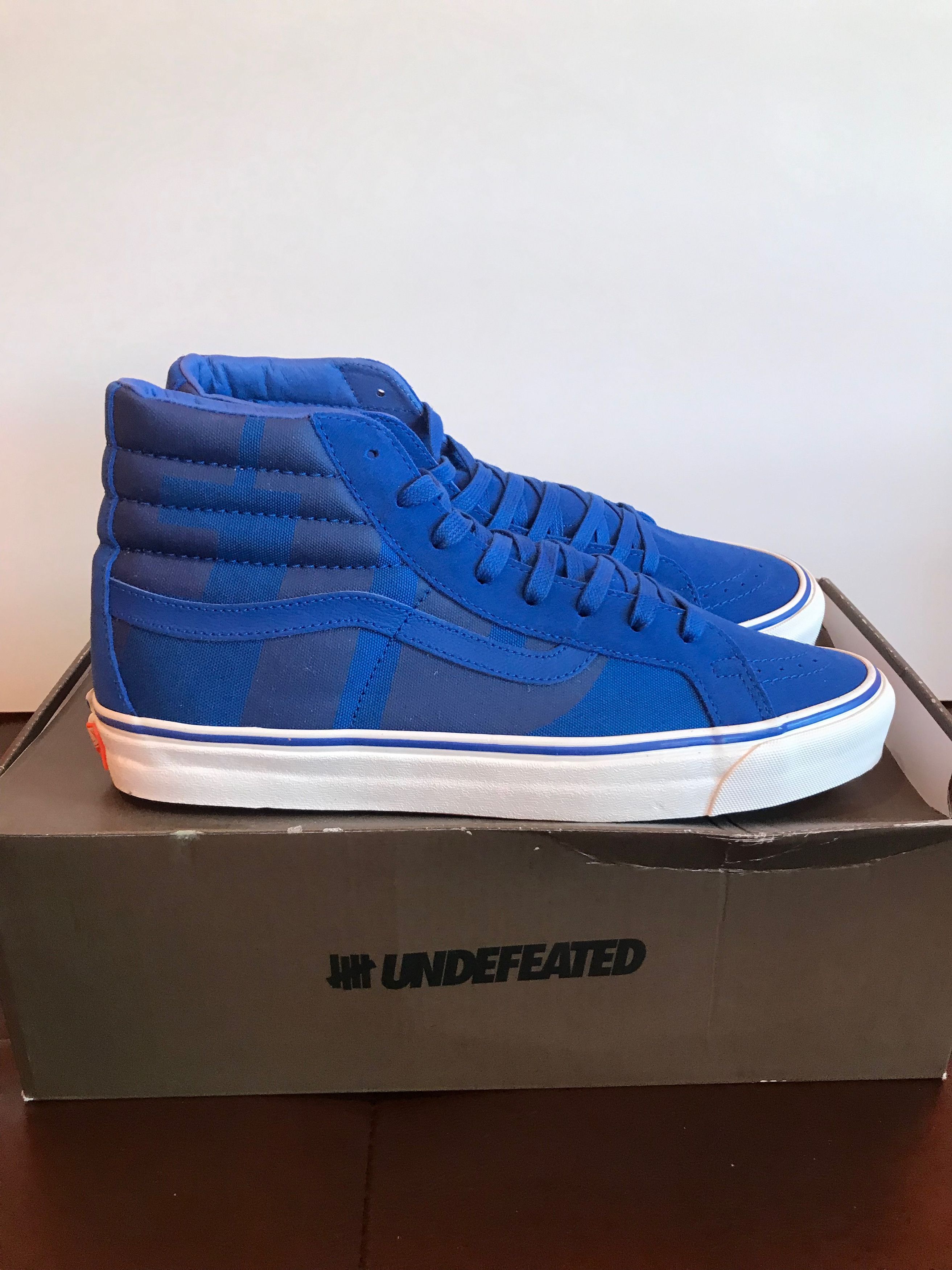 Undefeated × Vans NEW Vans Vault x UNDEFEATED OG Sk8-Hi Blue Size 12 ...