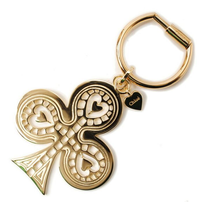Chloe Chloé Chloe Keychain Key Ring Clover Motif Light Gold 3K0390-CB7 ...