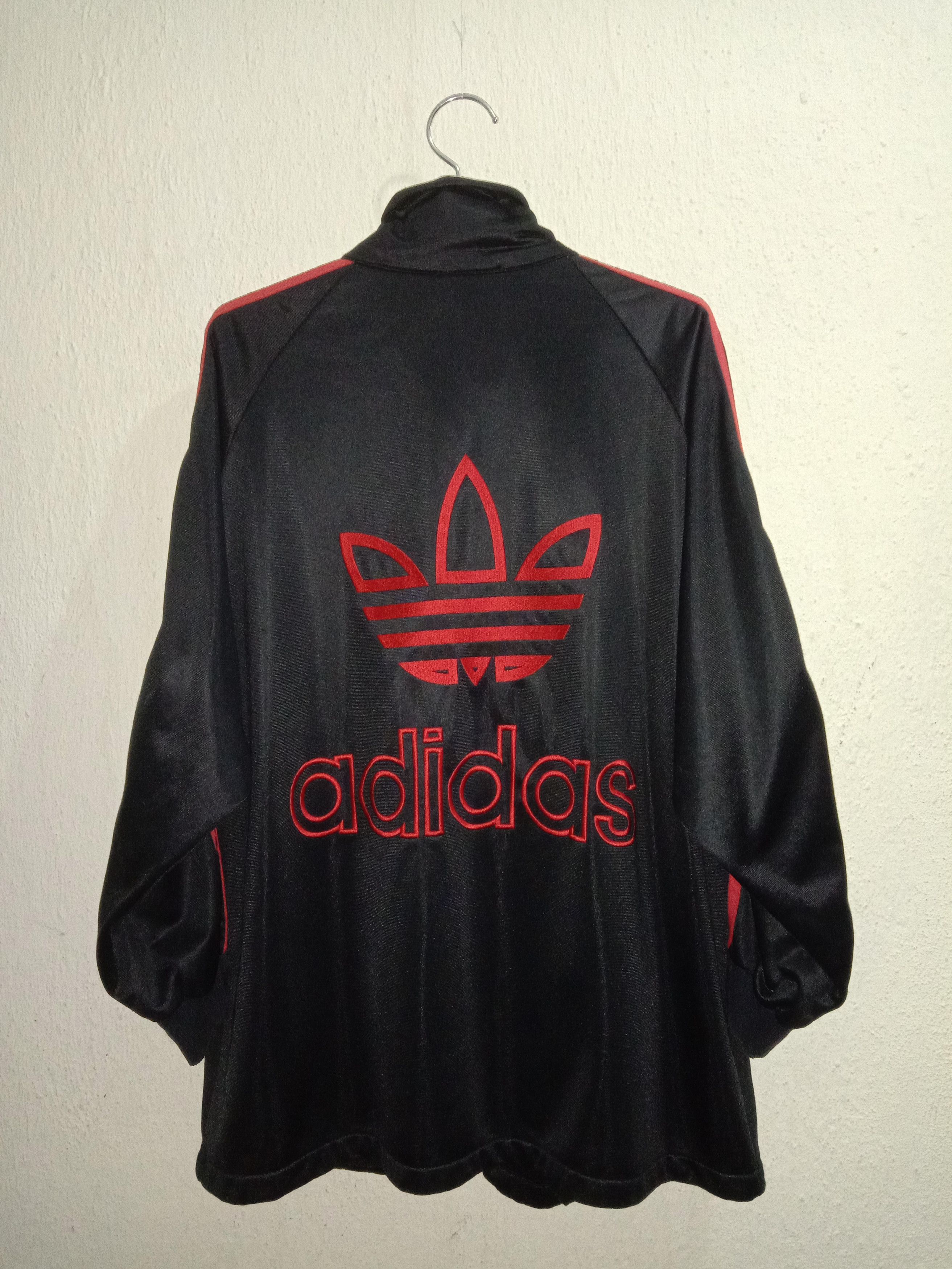 Adidas × Vintage Track Top with Big Logo / Spelled Out Black | Grailed