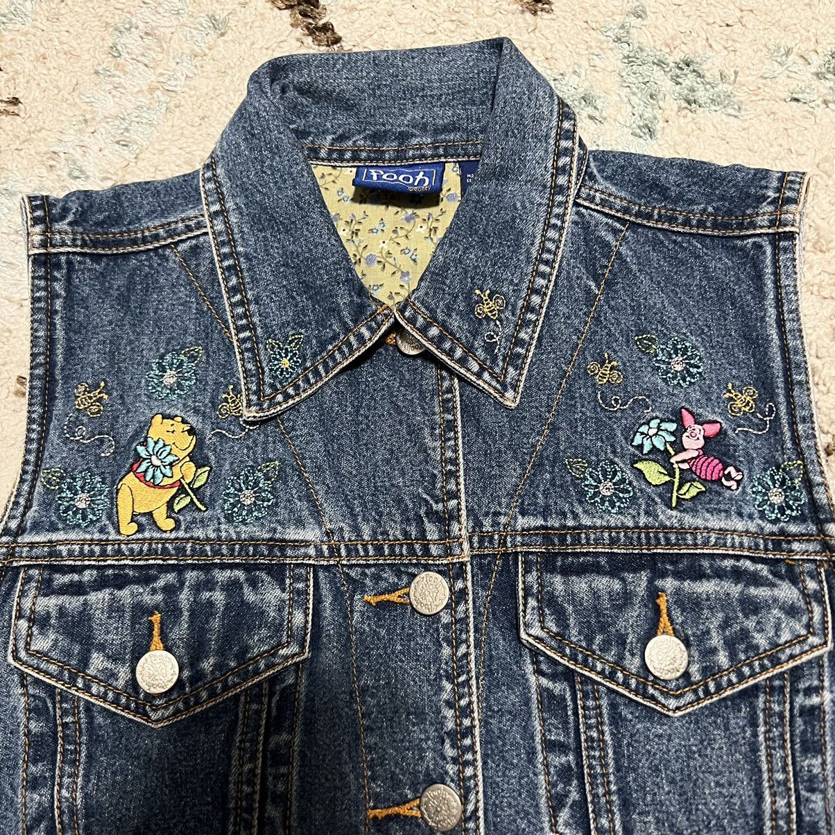 Disney × Vintage Vintage Winnie The Pooh Piglet Womens Denim Vest ...