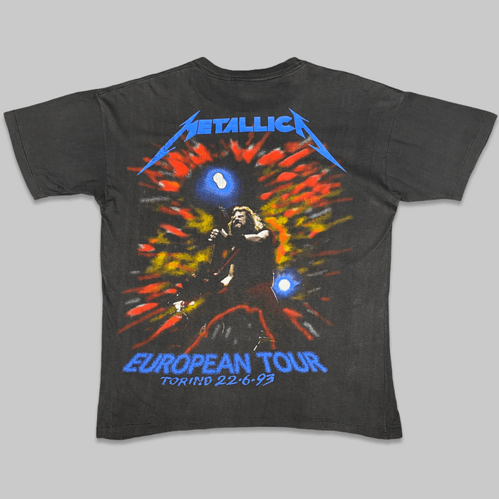 Vintage Vintage 1993 Metallica ‘European Tour in Torino’ bootleg tee ... Vintage Vintage 1993 Metallica ‘European Tour in Torino’ bootleg tee ...