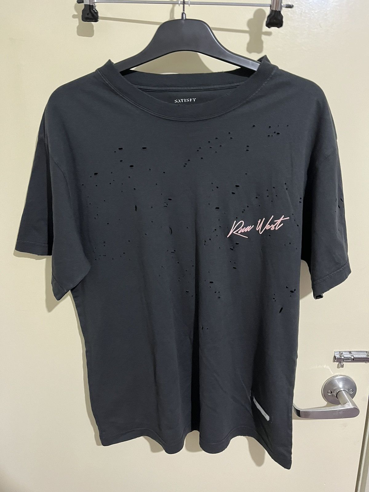 Satisfy Satisfy moth hole tshirt run west | Grailed