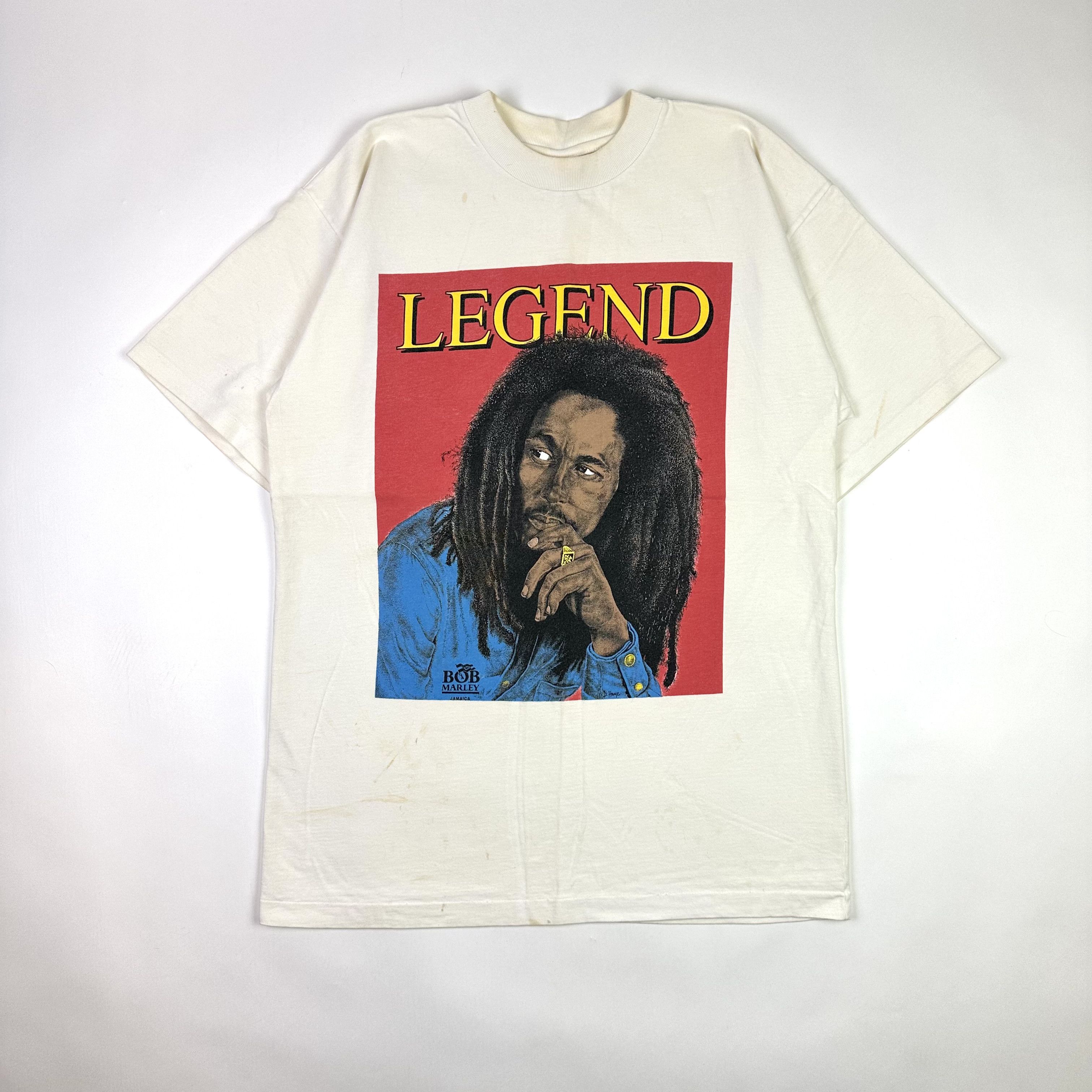 Band Tees × Bob Marley × Vintage Vintage 90s Legend Bob Marley Portrait ...