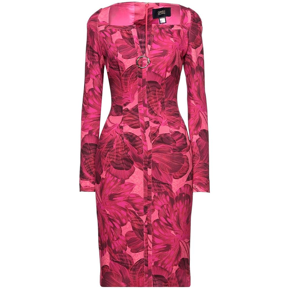 Cavalli Class Cavalli Class Floral Print Dress With Square Neckline ...