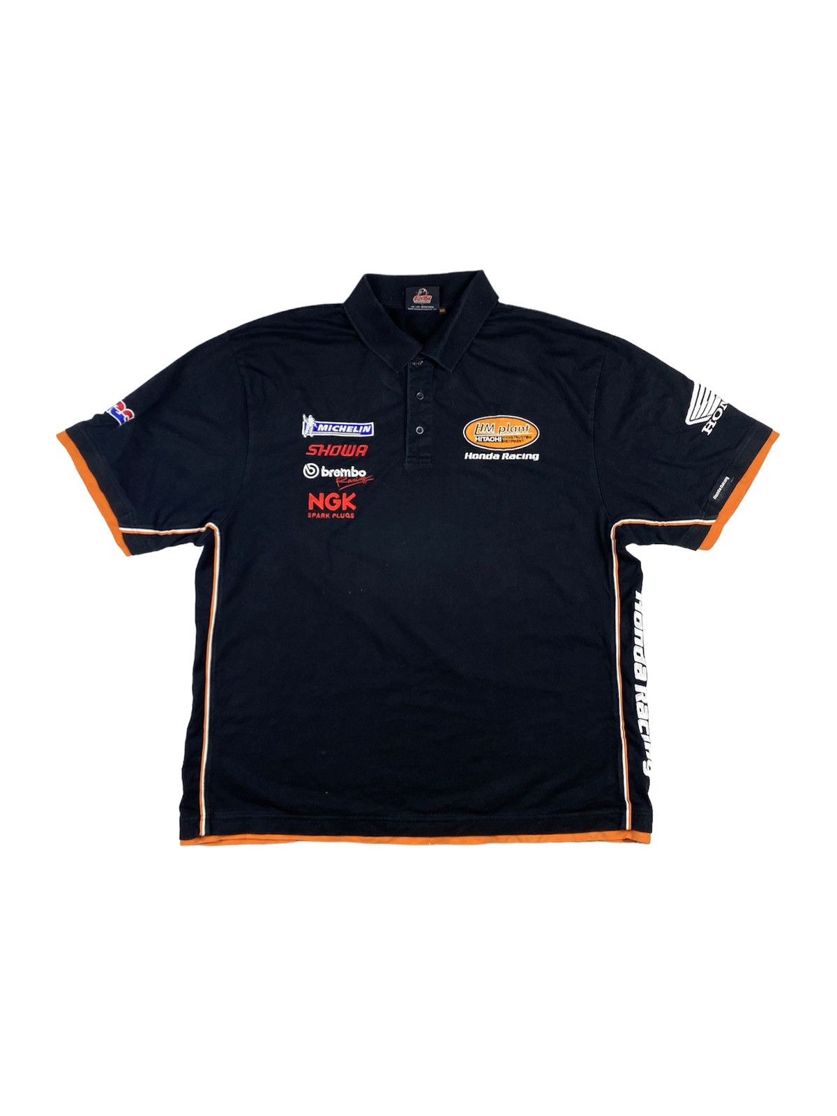 Honda × Japanese Brand × Racing Rare! Vintage Honda Racing Polo T Shirt ...