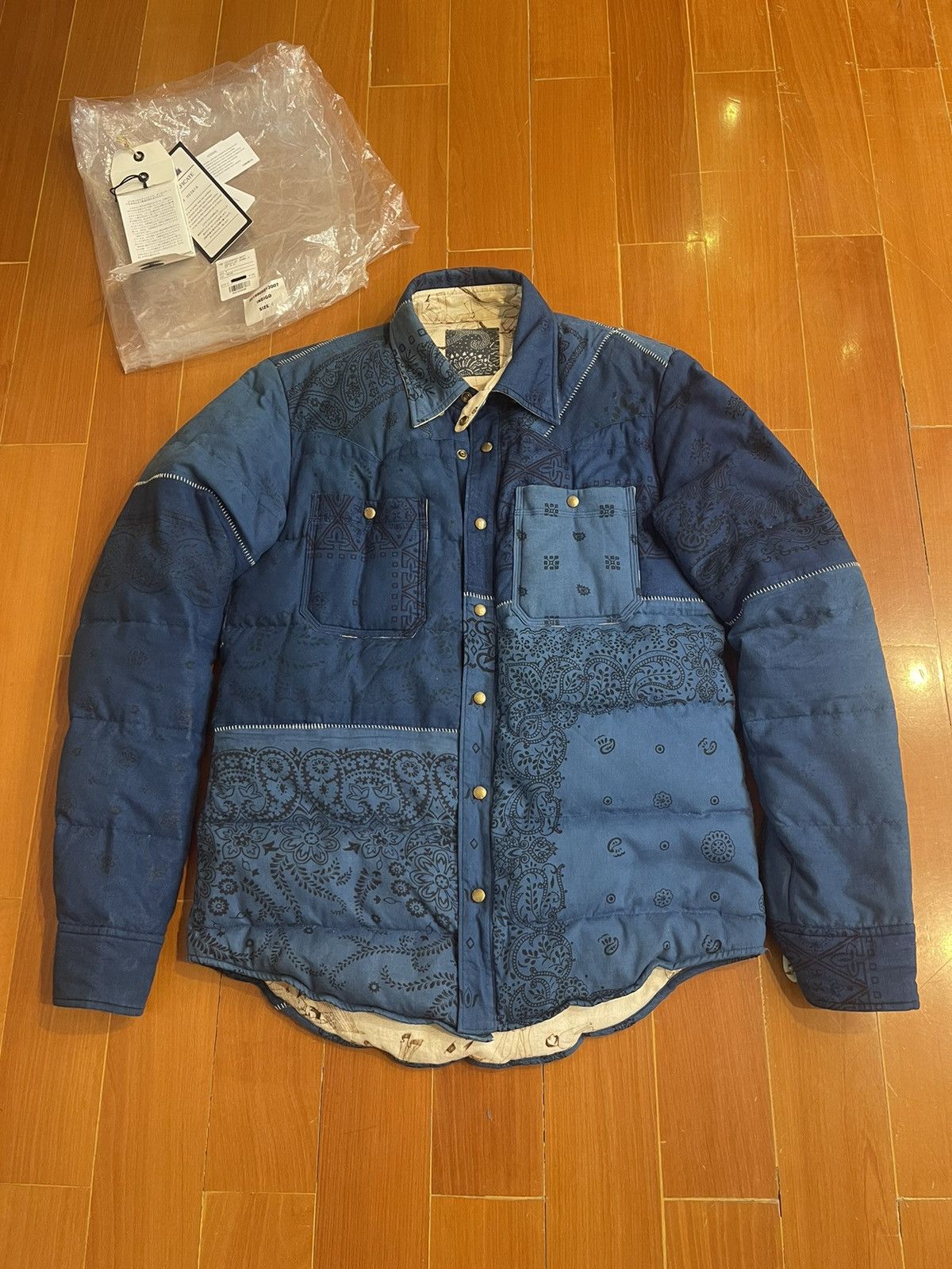 Visvim visvim ict kerchief down jacket n.d size 1 indigo | Grailed