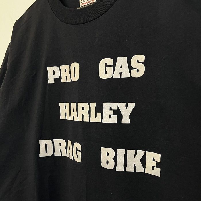 Vintage Vintage 90s Pro Gas Harley Davidson Drag Bike Tee T Shirt | Grailed