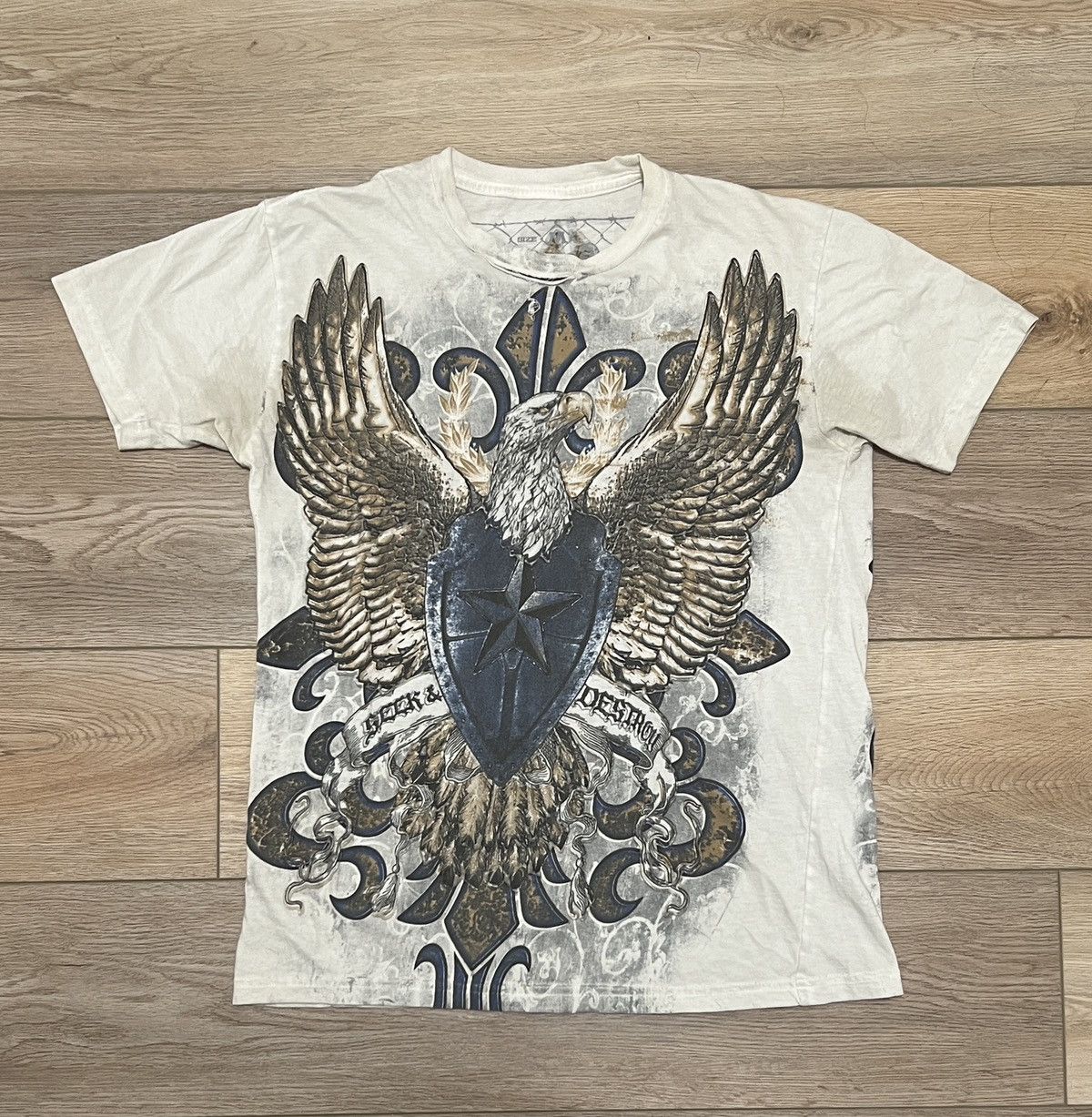 Ufc × Vintage Vintage Y2K Eagle Mall Goth MMA Cross Tee | Grailed