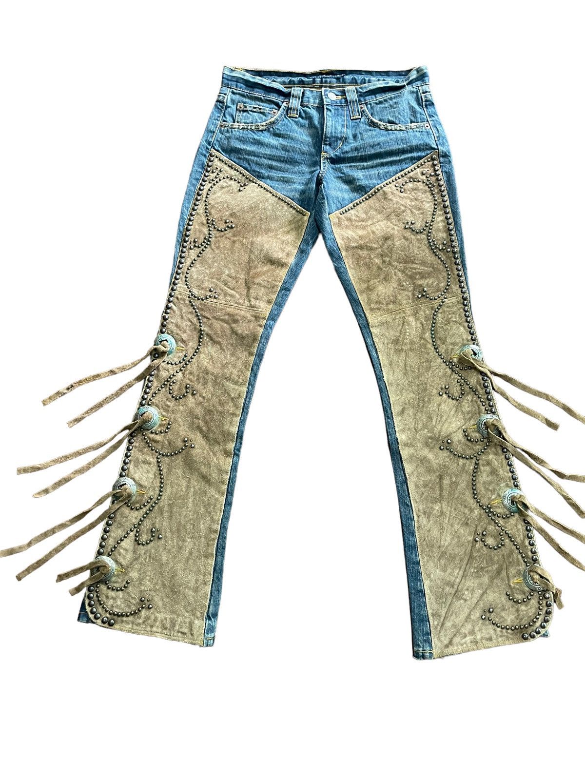 Ralph Lauren × Vintage Ralph Lauren Half Leather/Denim Rodeo Cowboy ...