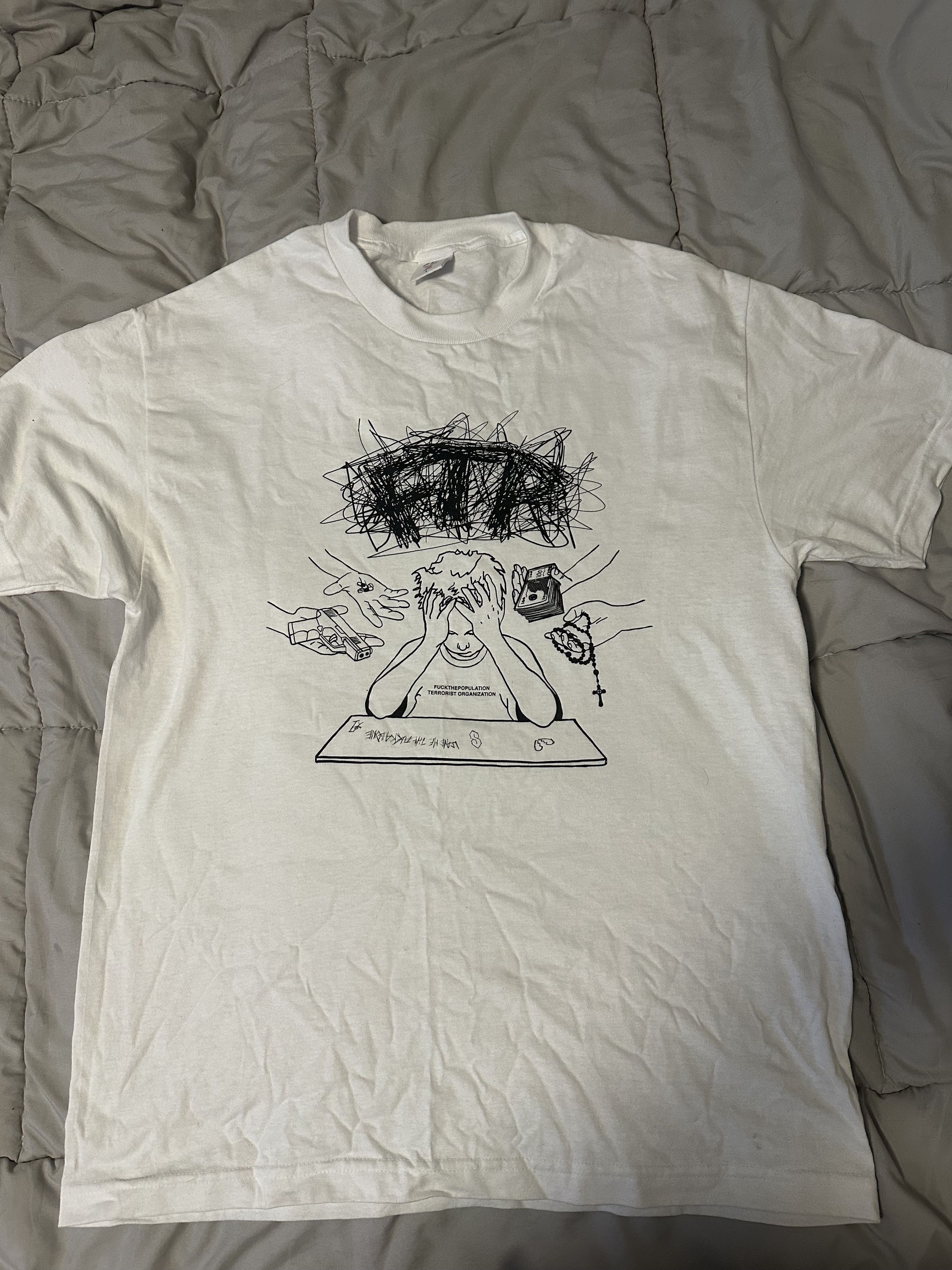 Fuck The Population Ftp Peer Pressure Tee White Grailed
