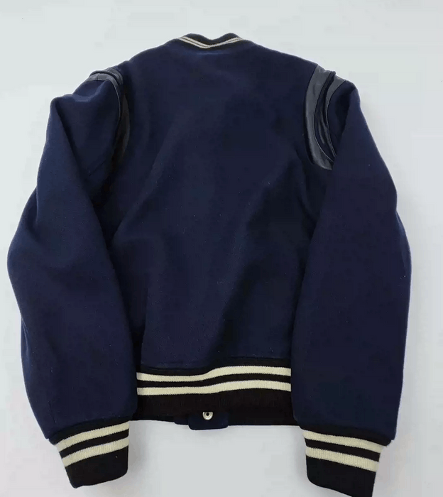 Saint Laurent Paris Saint Laurent Navy Blue Baseball Jacket | Grailed