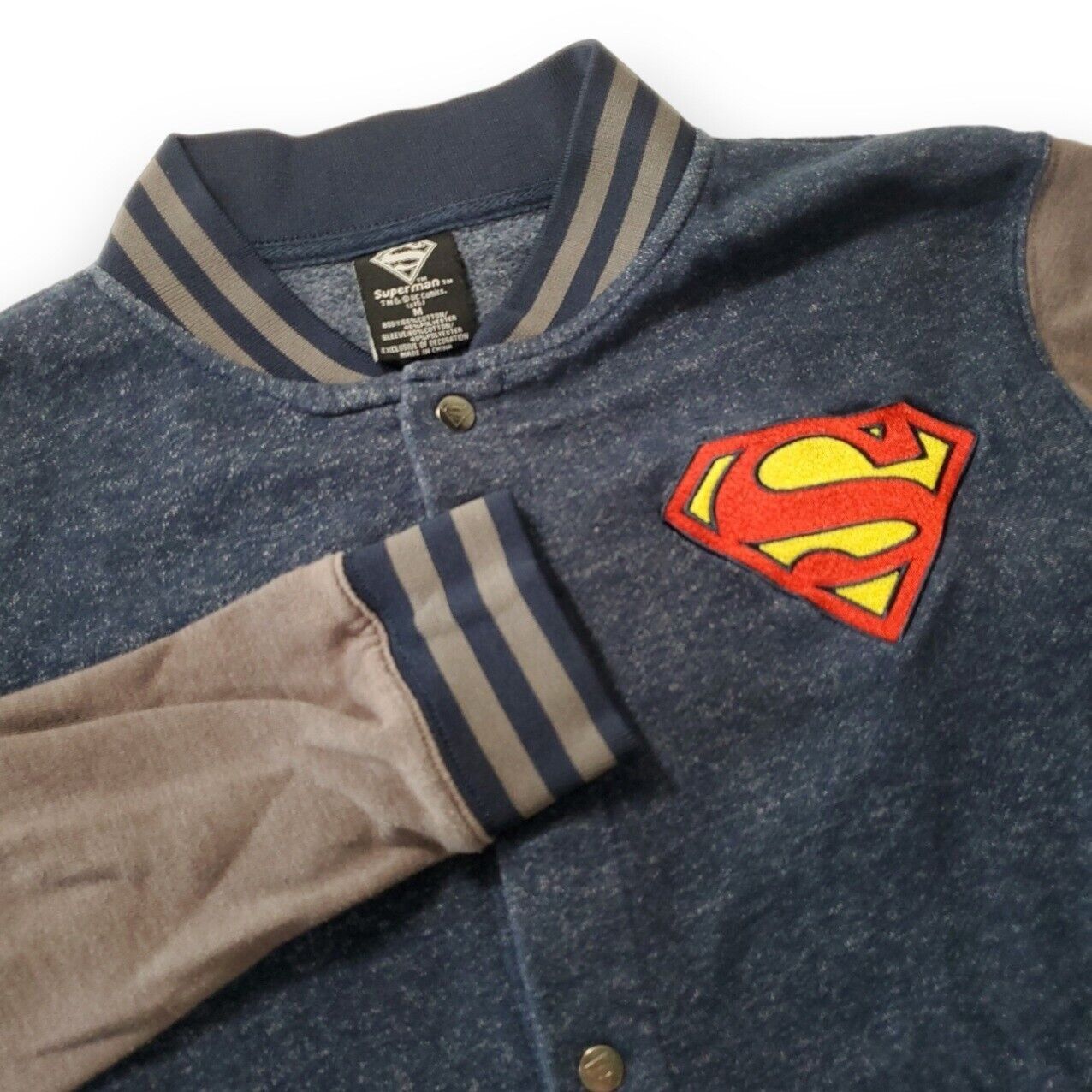 DC Comics Superman Men's Medium Lightweight Varsity Embroidered Jacket ...
