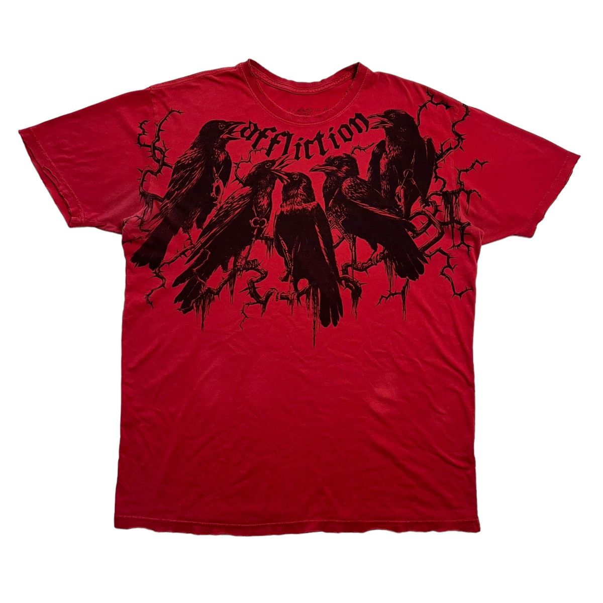 Vintage RARE Affliction Crows Cyber Y2K Style T-shirt | Grailed