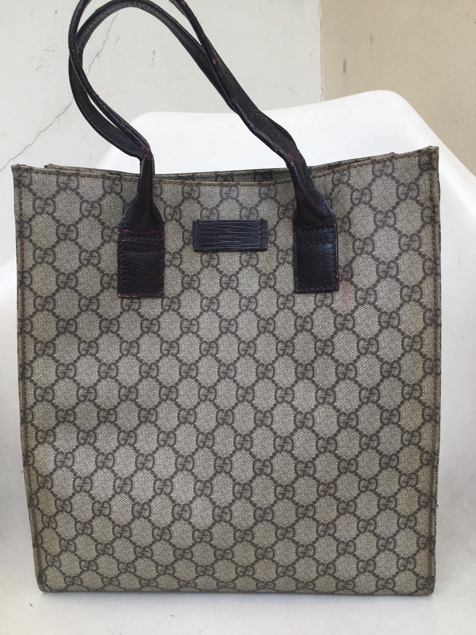 Gucci VINTAGE GUCCI TOTE BAG SQUARE TYPE serial # 91249 200047 | Grailed