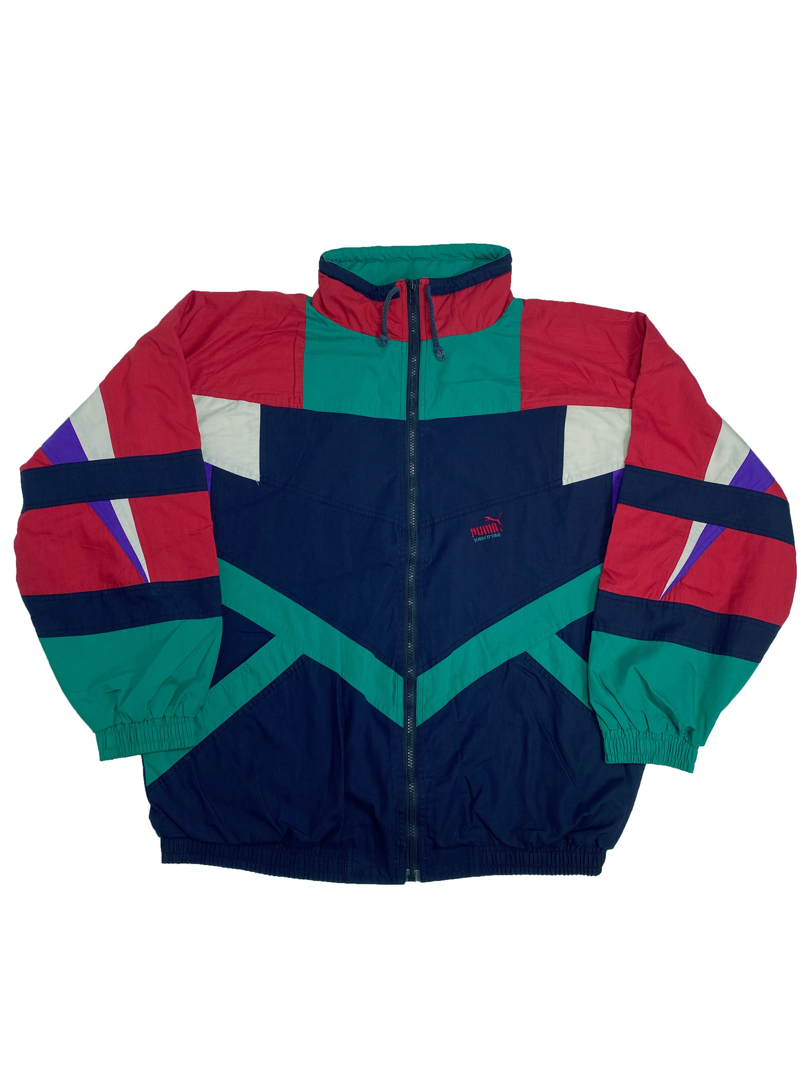 Puma × Vintage Puma 90s Vintage Color-Blocked Track Windbreaker Jacket ...