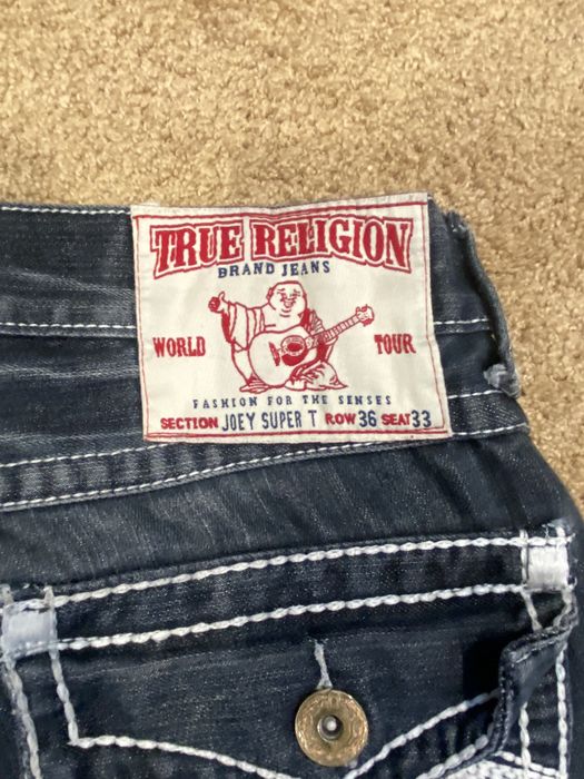 True Religion True Religion White Stitch Jeans | Grailed