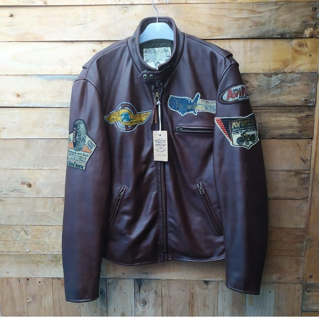 Avirex × Vintage AVIREX HOWLING WOLF LEATHER CAFE RACER MOTORCYCLE ...