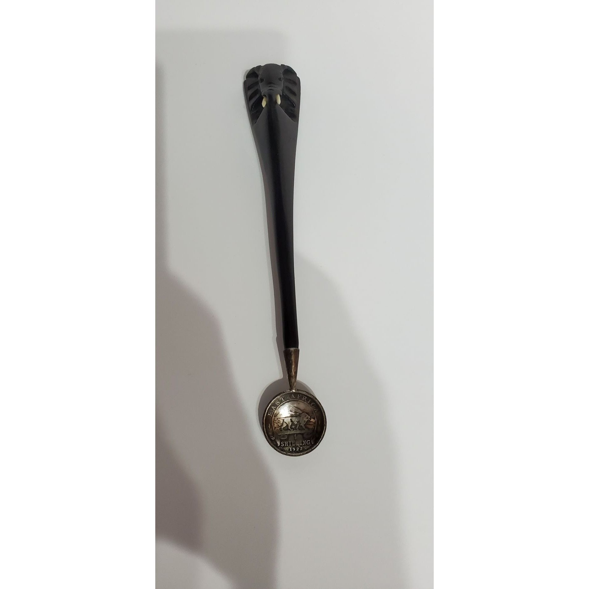 Vintage 1922 Georgivs V Rex Et Ind Imp 1 Shilling Spoon with Carved ...