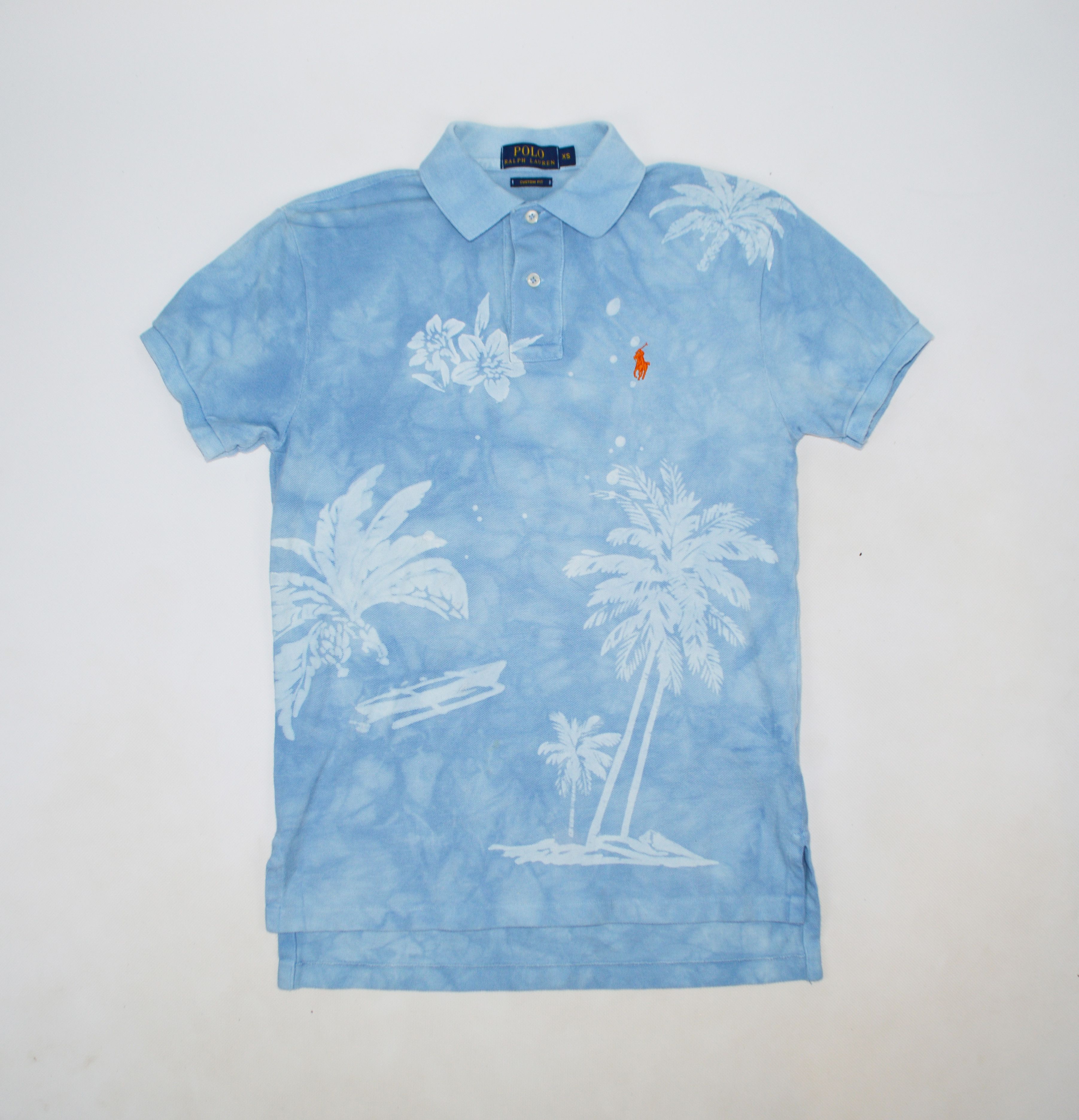 Polo Ralph Lauren Polo Ralph Lauren Palm Tree Patterns Blue Cotton Polo ...