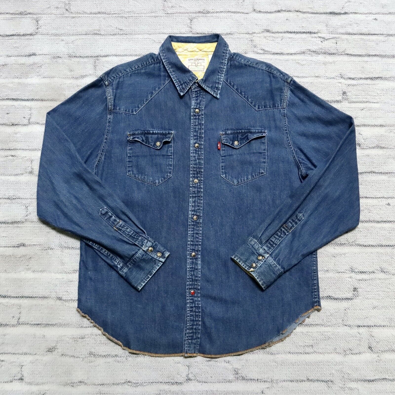 Levi's Vintage Levis Long Horn Denim Western Shirt Size L Western Wear ...