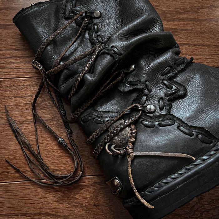 14th Addiction 14th Addiction Heel Lace Leather Boots | Grailed