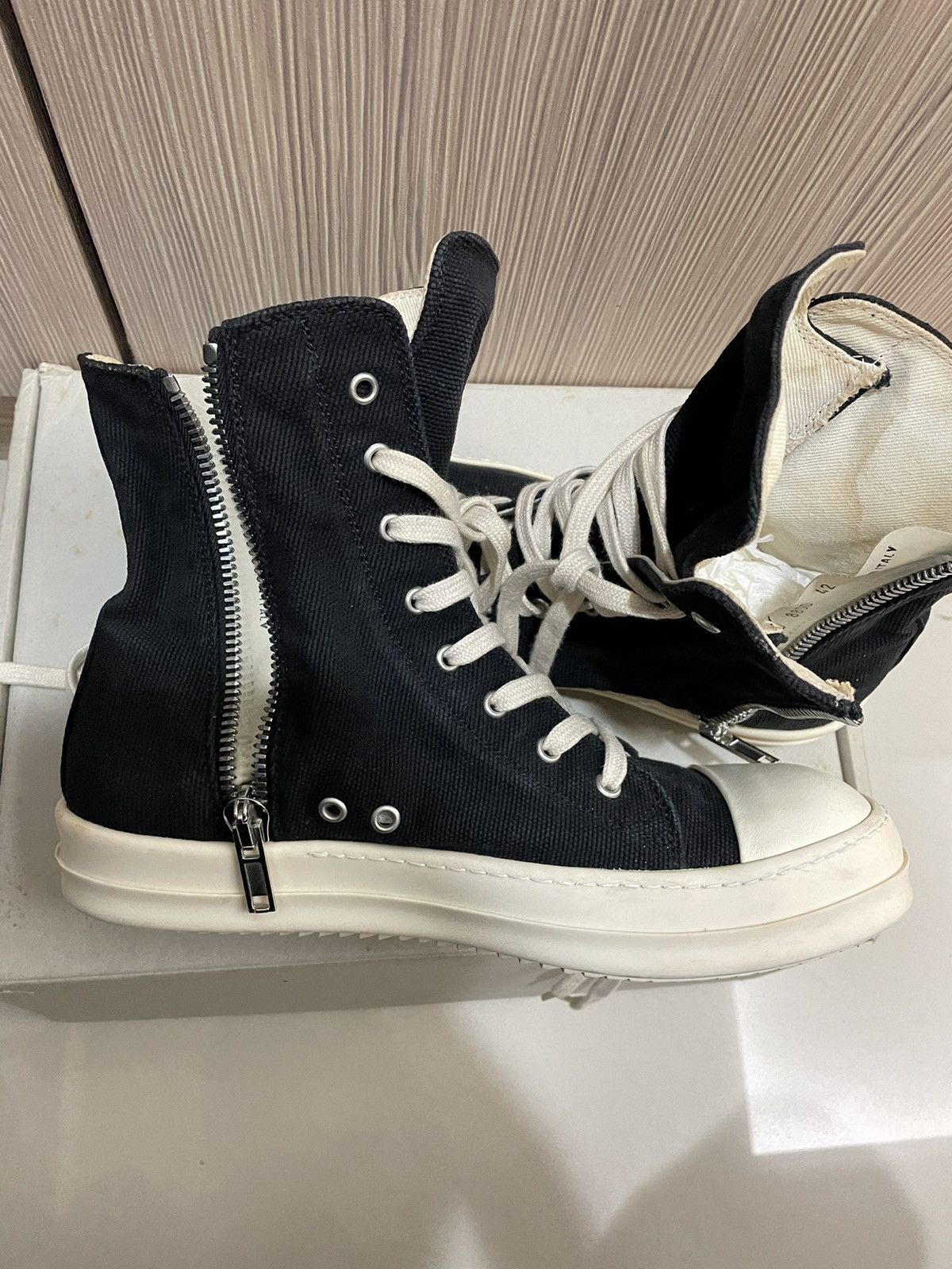 Rick Owens rick owens dark shadow ramones high-top | Grailed