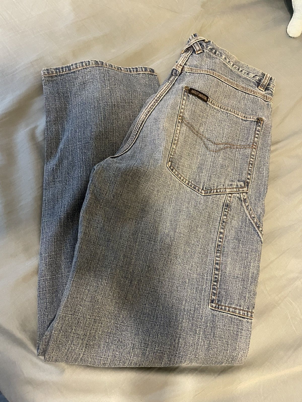 Vintage Relaxed fit Harley carpenter jeans | Grailed