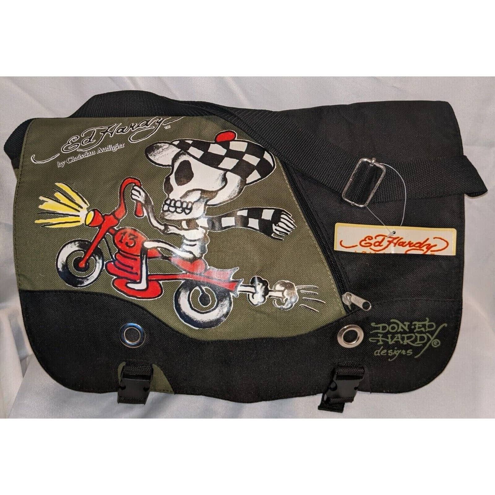 Christian Audigier × Ed Hardy Ed Hardy SPEEDY Motorcycle Skeleton GREEN ...
