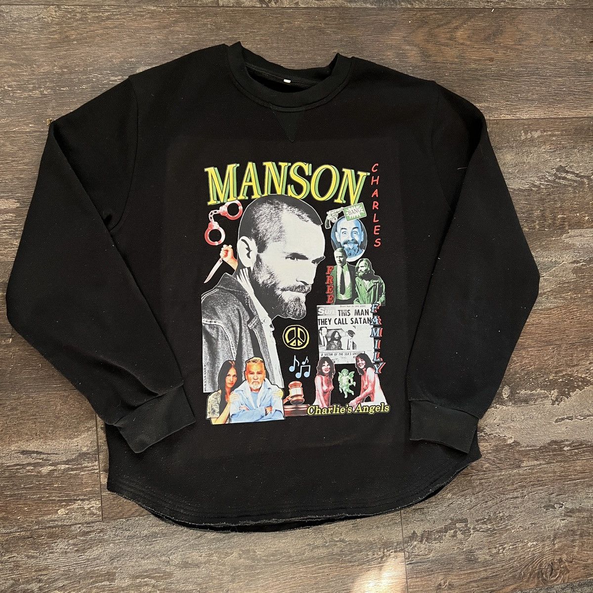Vintage Charles Manson Sweatshirt Jumper Y2k 90s bootleg killer cult ...
