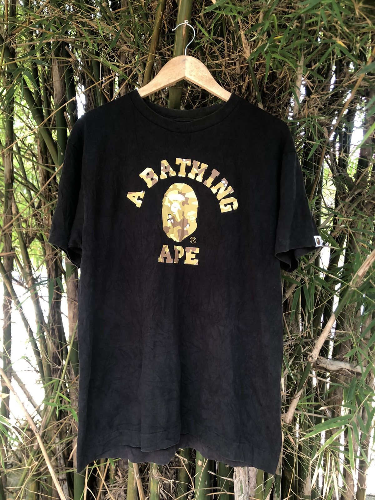 Bape Rare Vintage 00s Bape camouflage Big Logo tee | Grailed