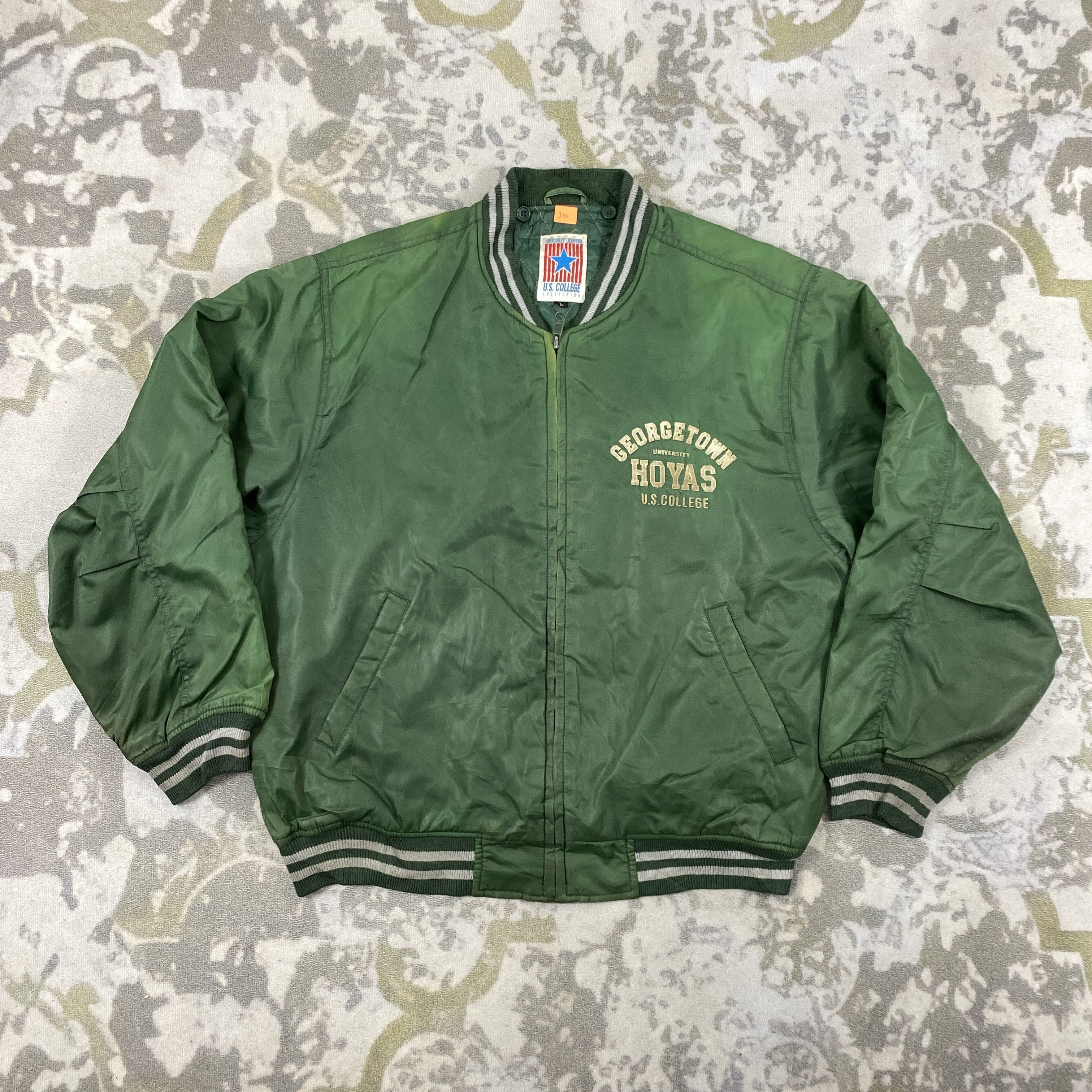 American College × Varsity Jacket × Vintage Vintage Sun Faded U.S ...