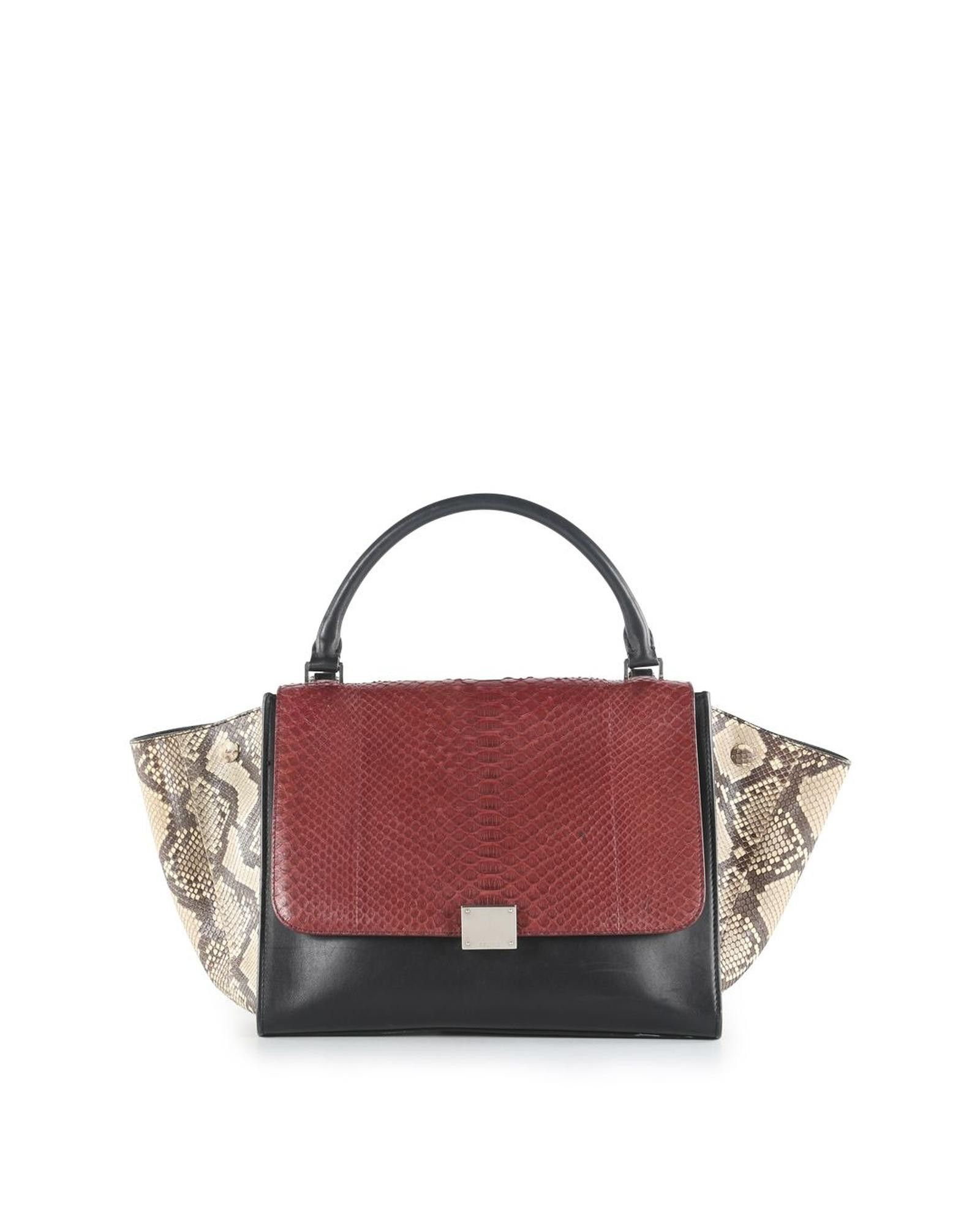 Celine Celine Tri Color Leather and Snakeskin Medium Trapeze Bag | Grailed
