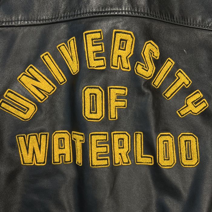 Vintage VTG 1994 University of Waterloo Letterman's Leather Jacket ...