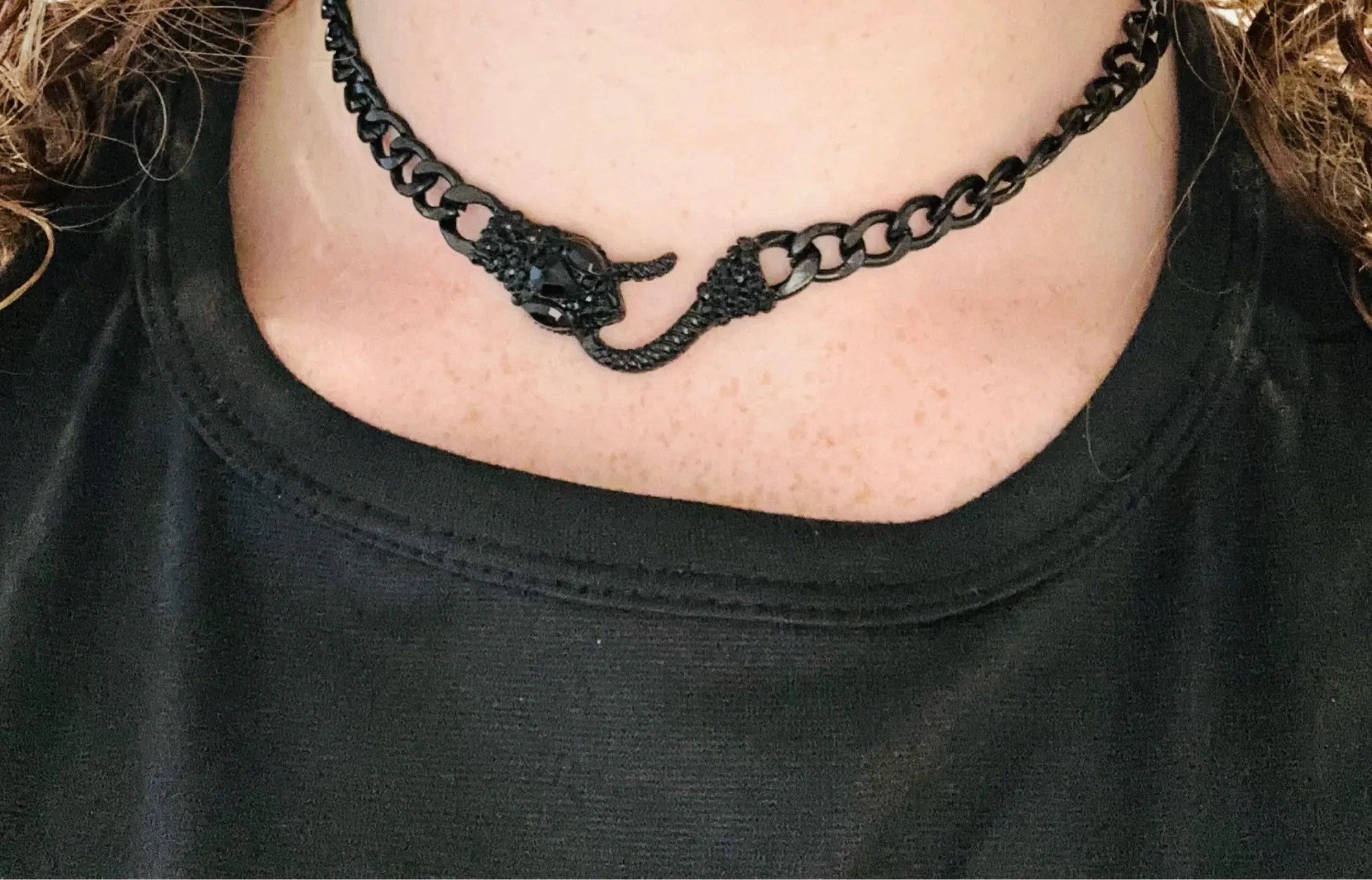 Chain × Cuban Link Chain × Streetwear Snake Chocker Chain Necklace ...