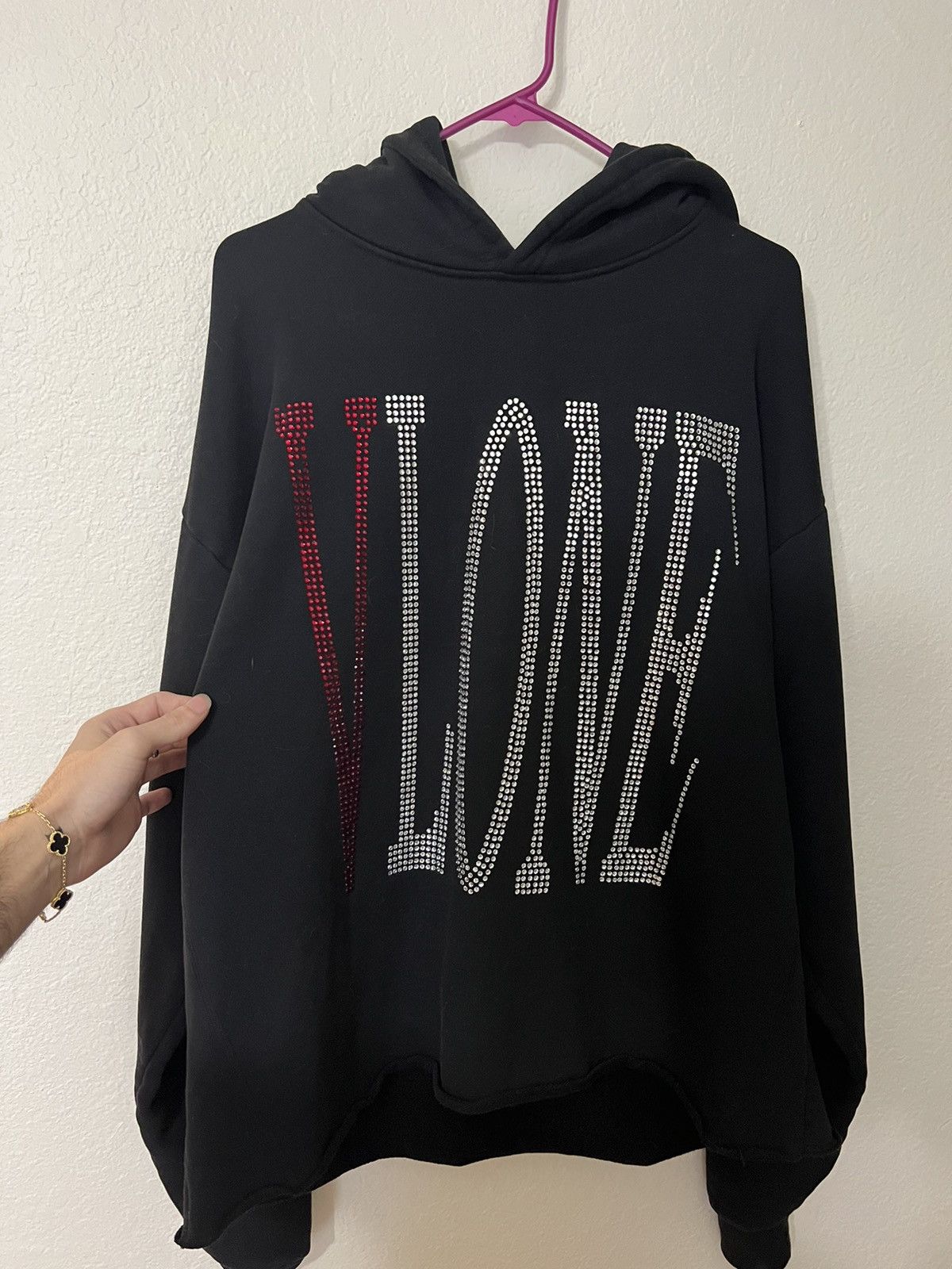 Vlone Vlone Swavorski Rhinestone Hoodie | Grailed