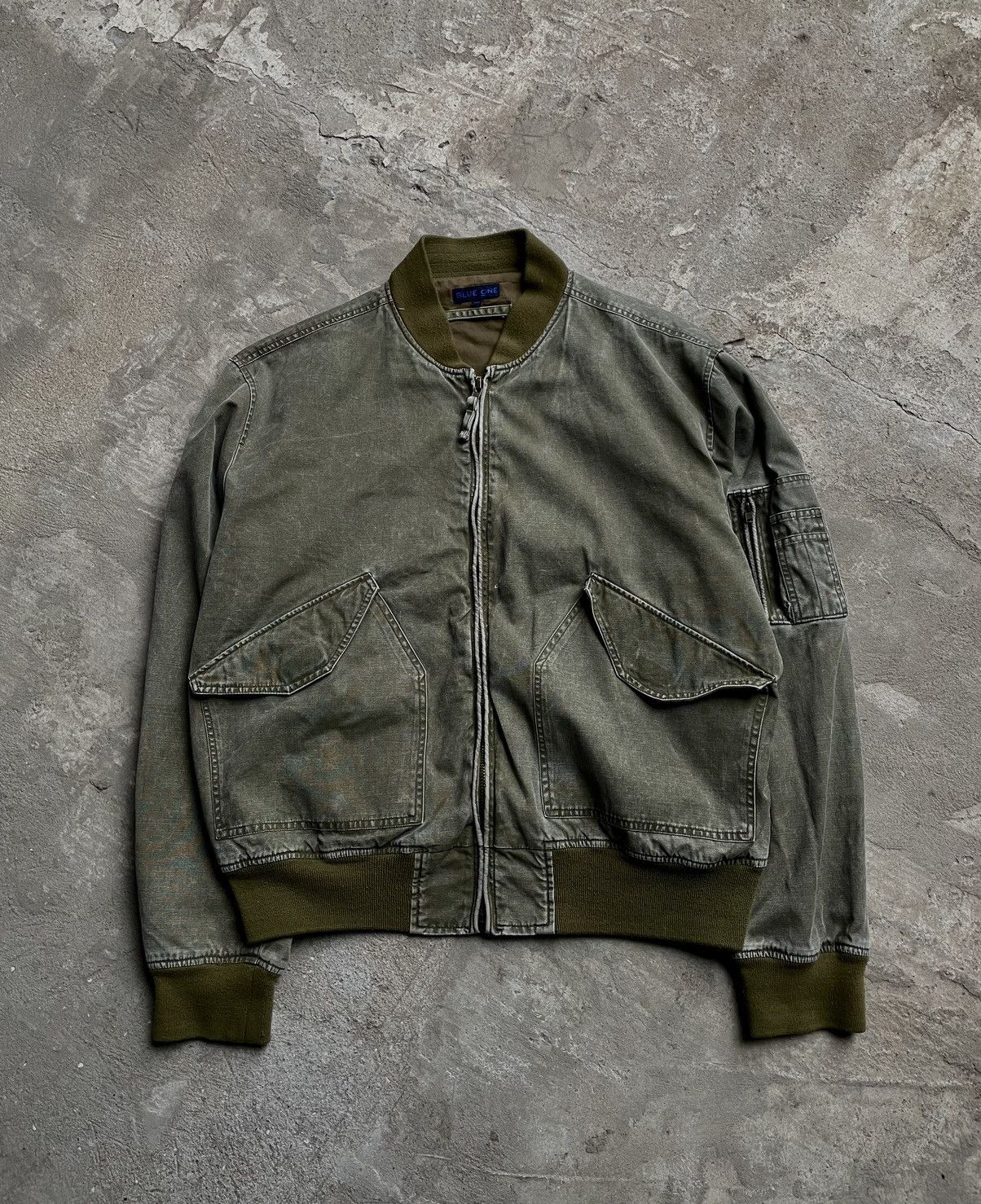 Vintage VINTAGE MA1 PILOT DENIM FADED BOMBER JACKET Y2K | Grailed