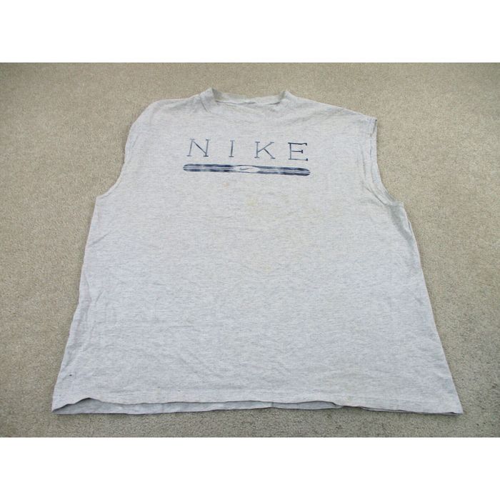 Nike Nike Shirt Adult Extra Large Gray Blue Swoosh Sleevless Tank ...