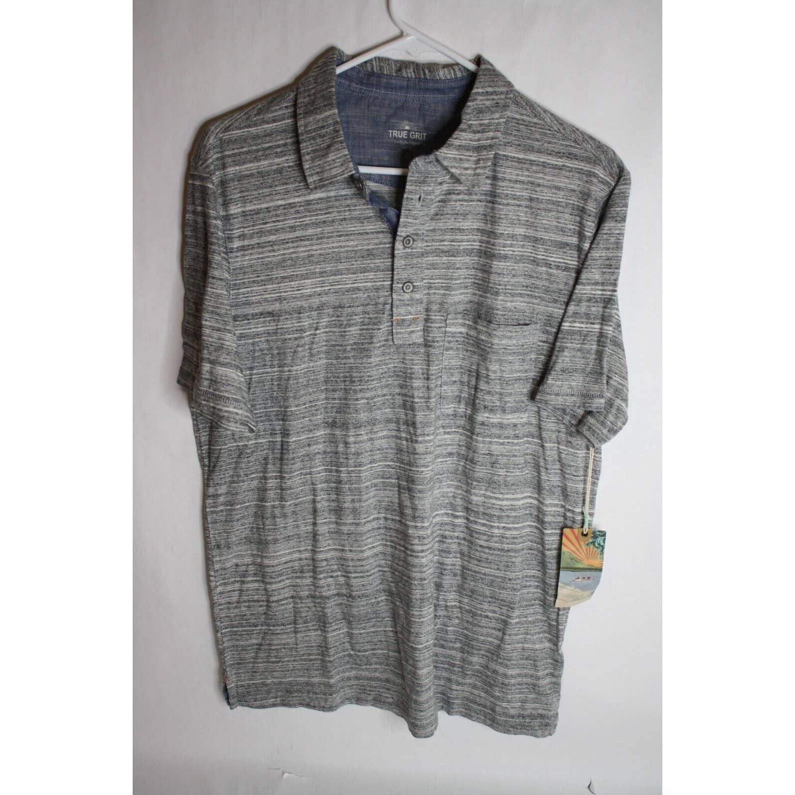 True Grit Clothing Company NWT TRUE GRIT Gray Short Sleeve Polo Shirt ...
