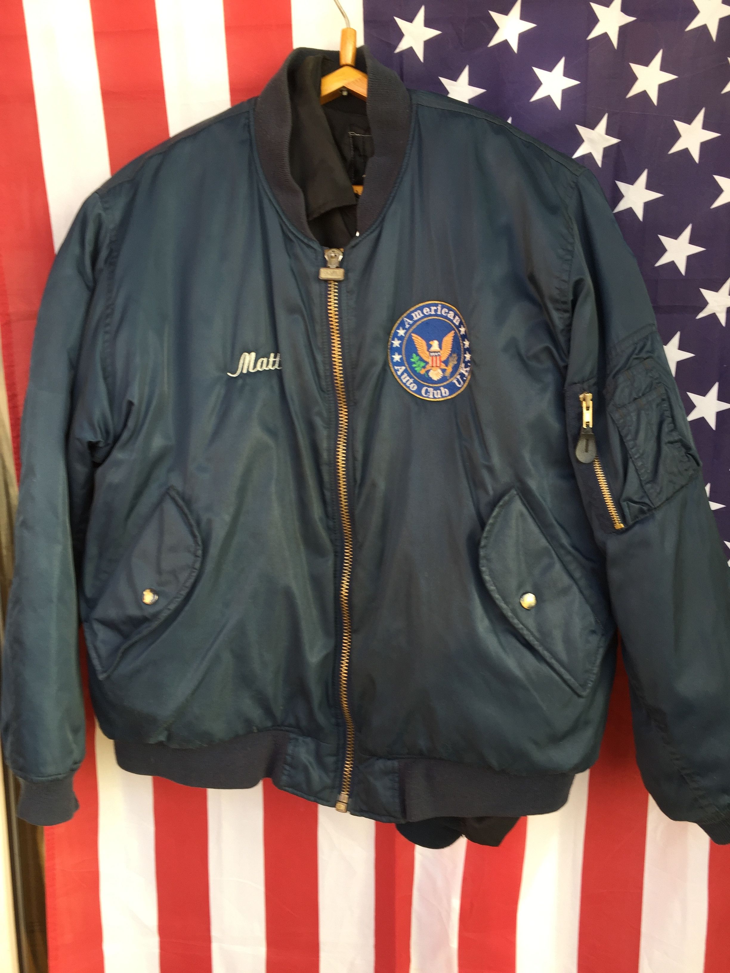 Vintage Vintage Flyer’s Man MA-1 American Auto Club Bomber Jacket | Grailed