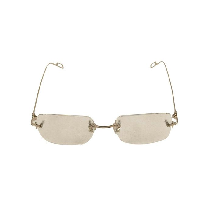 Cartier Silver & Gold 18K Rectangular Rimless Eyeglasses Size OS | Grailed