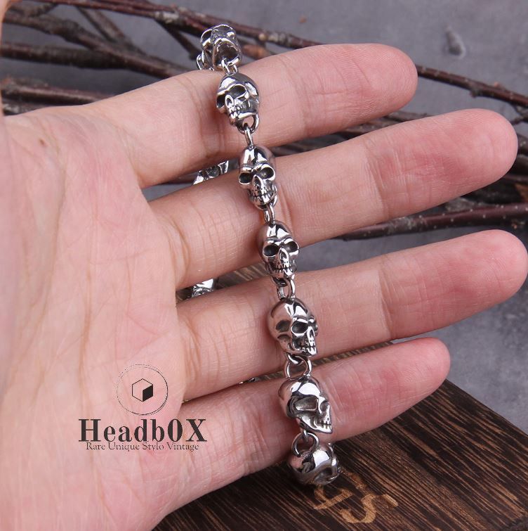 Vintage Skull Head Chain Bracelet | Grailed