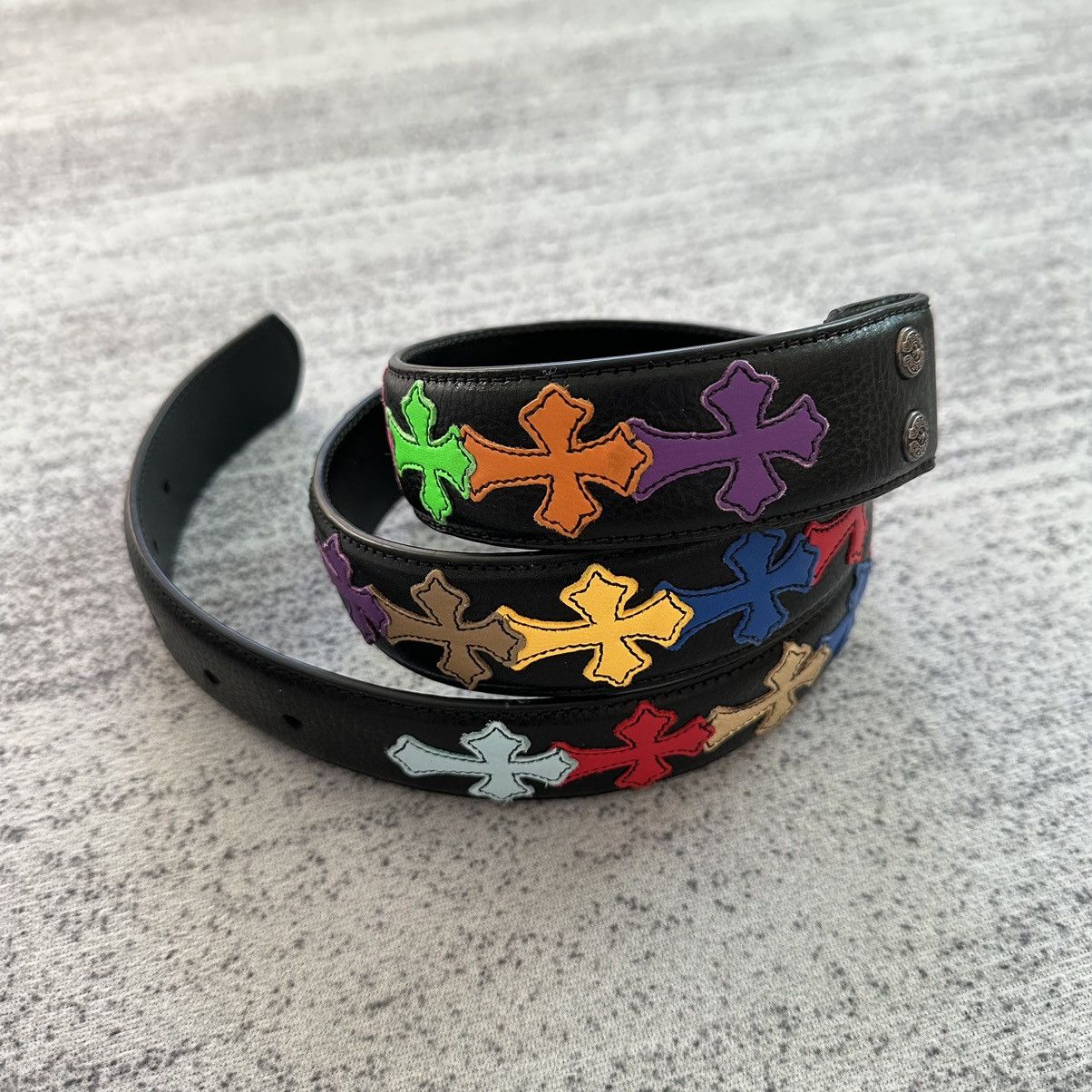 Chrome Hearts Chrome Hearts Multi Color Cross Patches Belt | Grailed