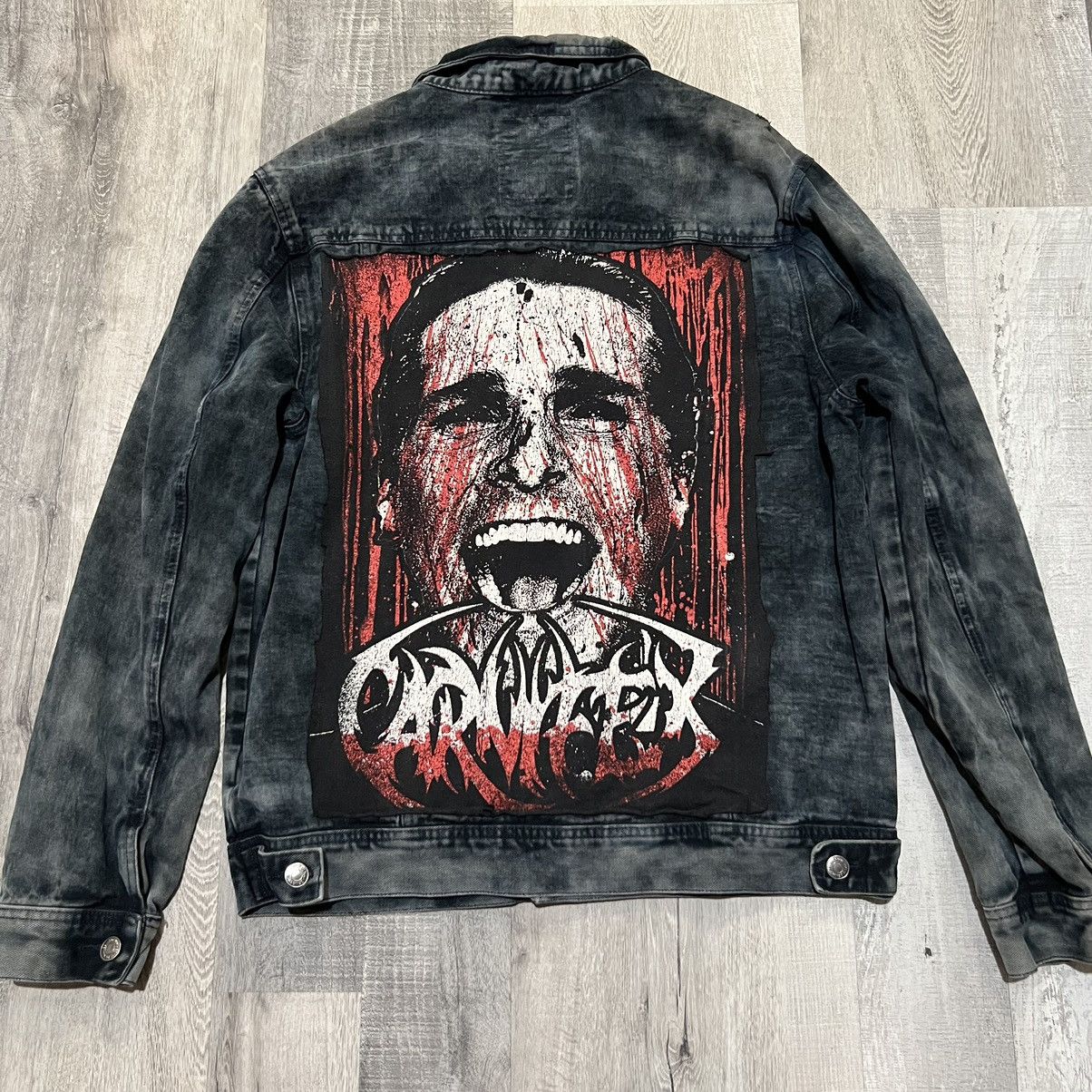 Band Tees × Denim Jacket × Rare CARNIFEX Black Denim Deathcore Black ...