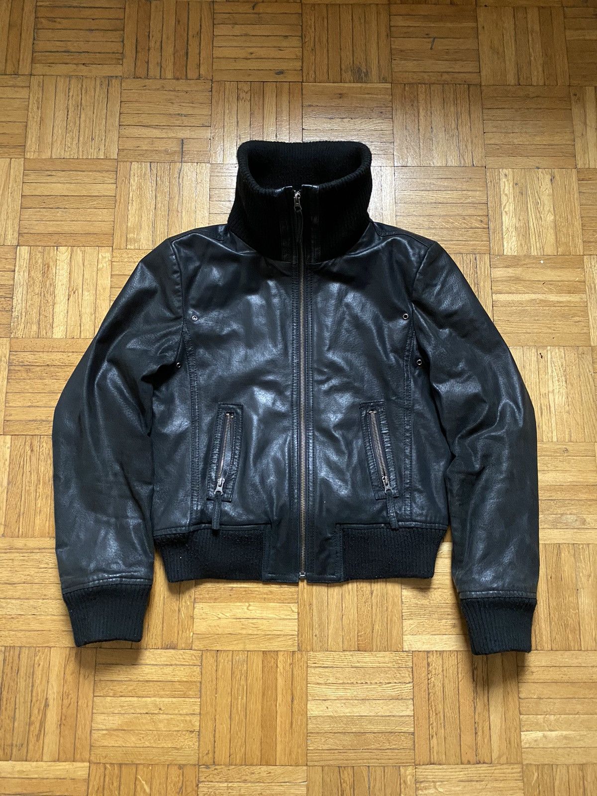 Avant Garde × Leather Jacket × Vintage Vintage High Neck Leather Jacket | Grailed