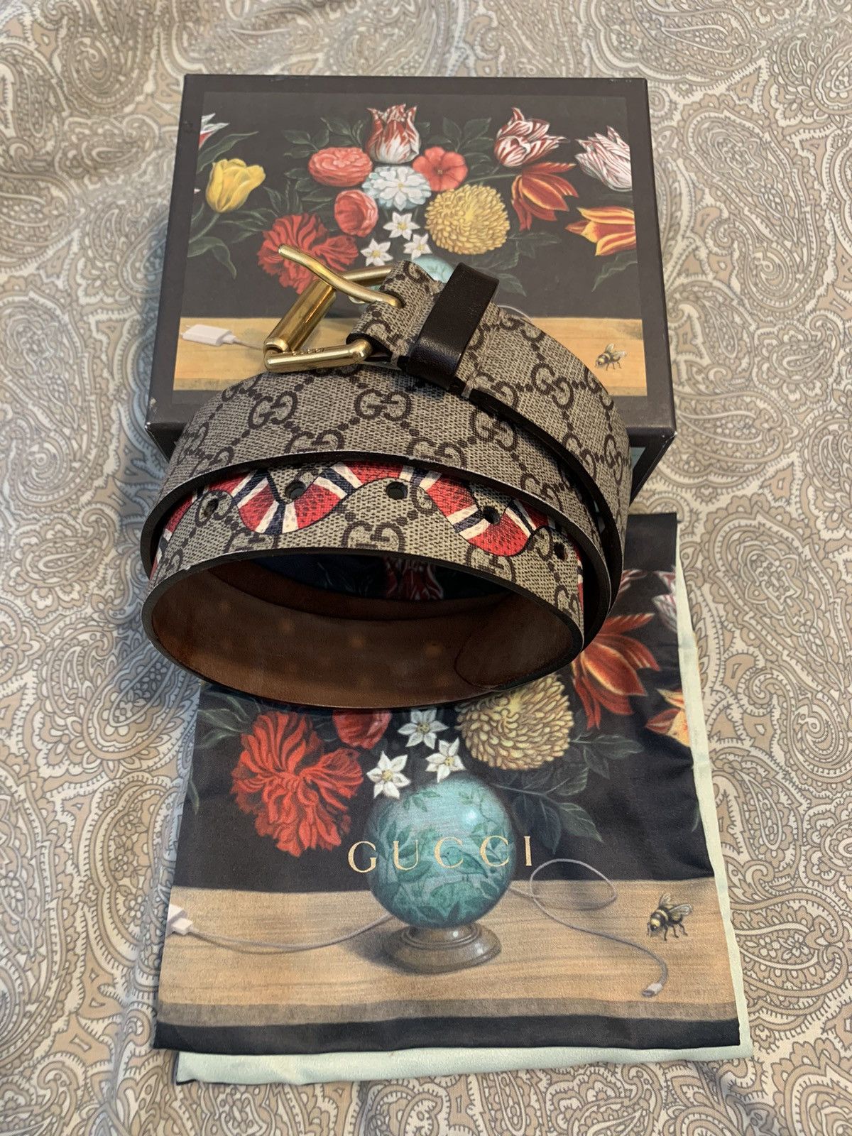 Gucci Gucci Kingsnake Print Supreme Canvas Belt | Grailed