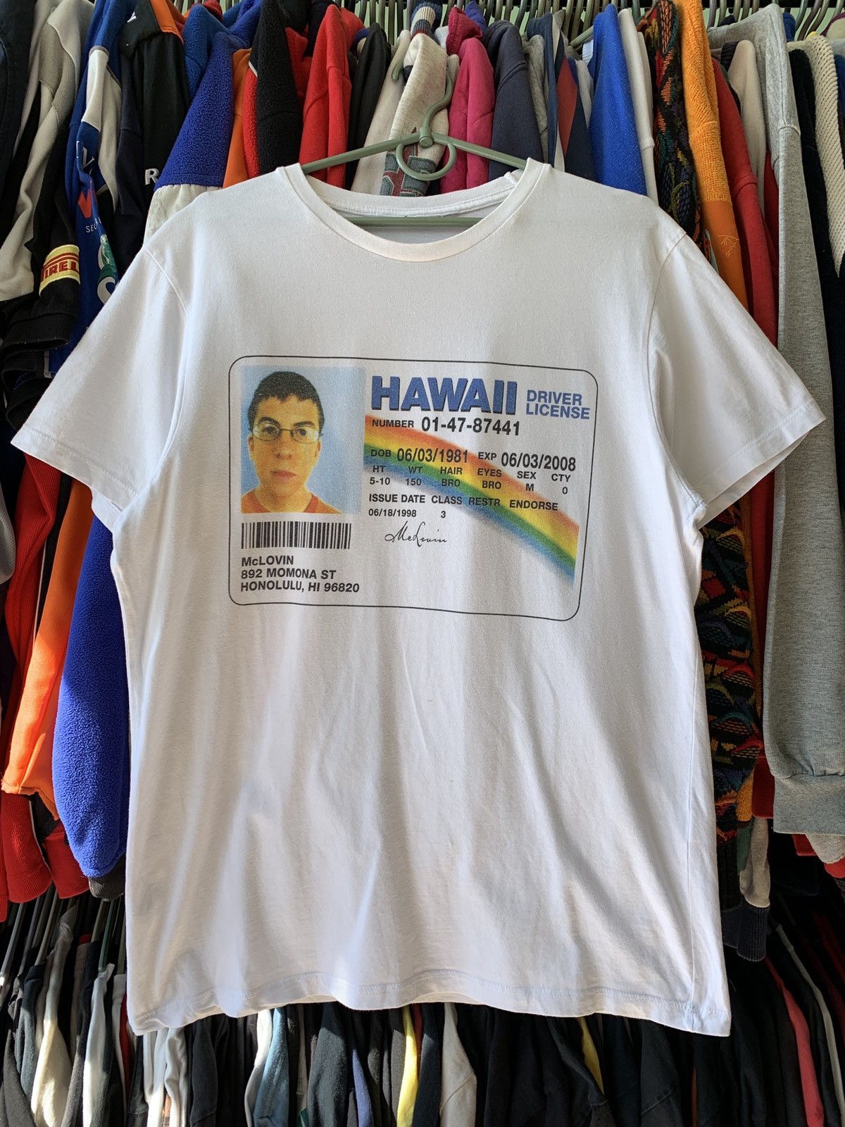 Humor × Movie VINTAGE SUPERBAD McLOVI FAKE ID DRIVER LICENSE TEE T ...